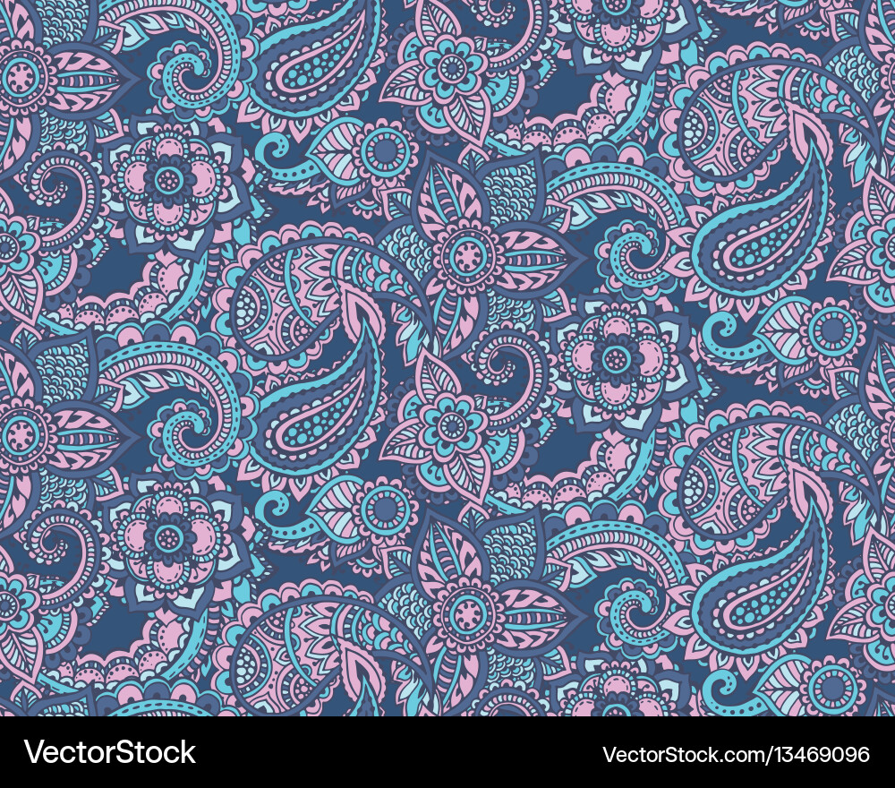 Seamless pattern with henna mehndi floral Vector Image