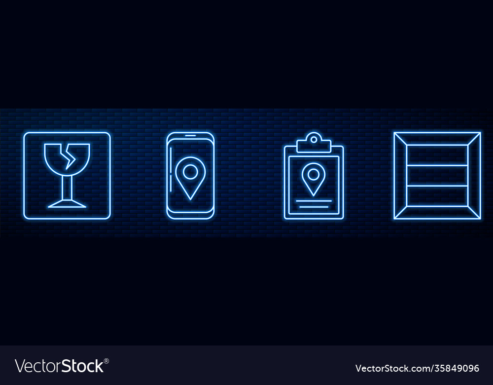 Set line document tracking marker system fragile Vector Image