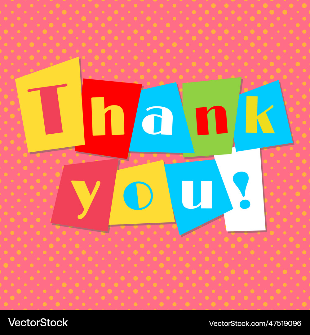 Thank you cartoon style Royalty Free Vector Image