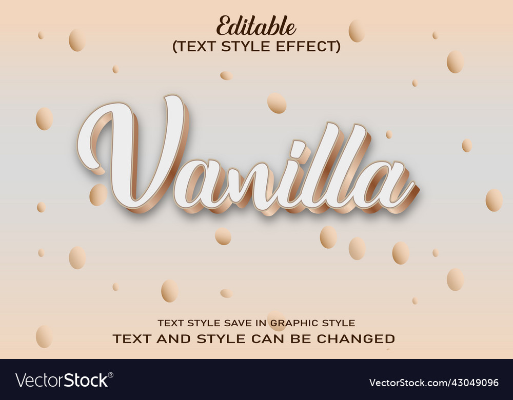 Vanilla 3d text effect style Royalty Free Vector Image