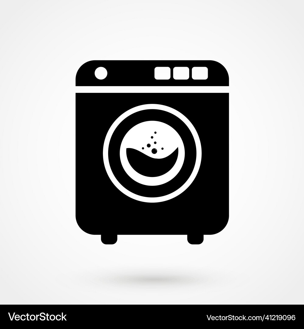 Washing machine icon home appliances symbol flat Vector Image