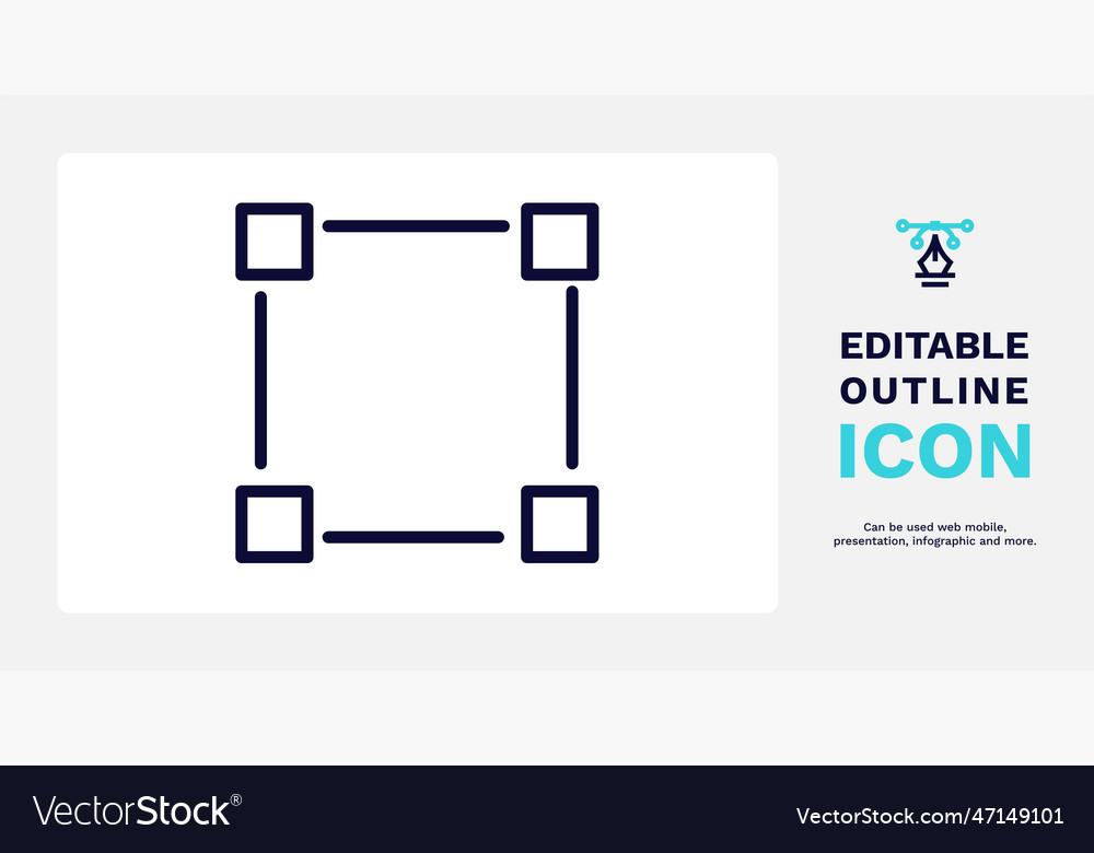 Basic square icon thin line square icon Royalty Free Vector
