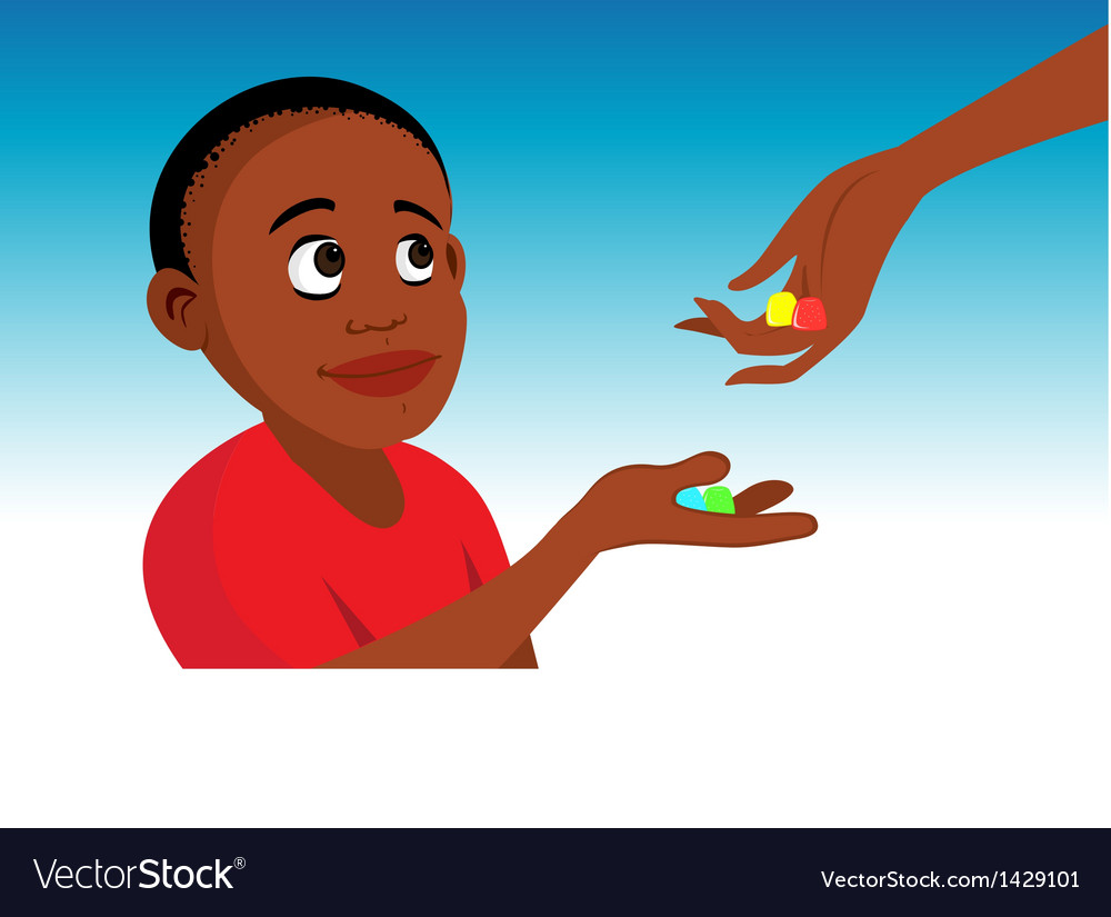 Candy giving Royalty Free Vector Image - VectorStock