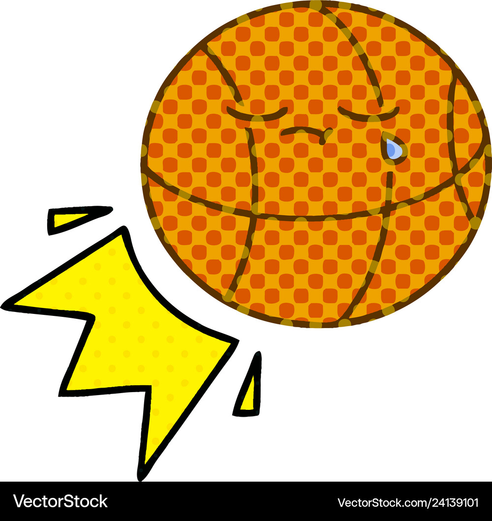 Comic book style cartoon basketball Royalty Free Vector
