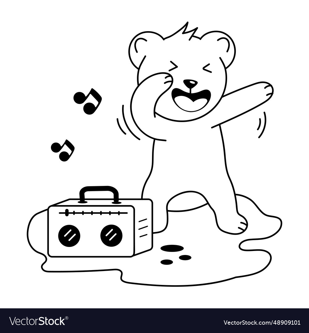 Dancing bear Royalty Free Vector Image - VectorStock