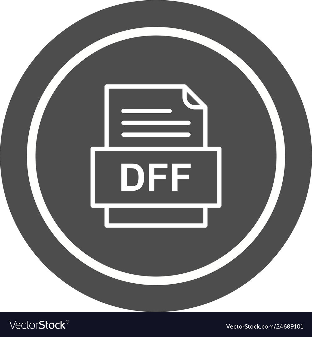 Dff file document icon Royalty Free Vector Image