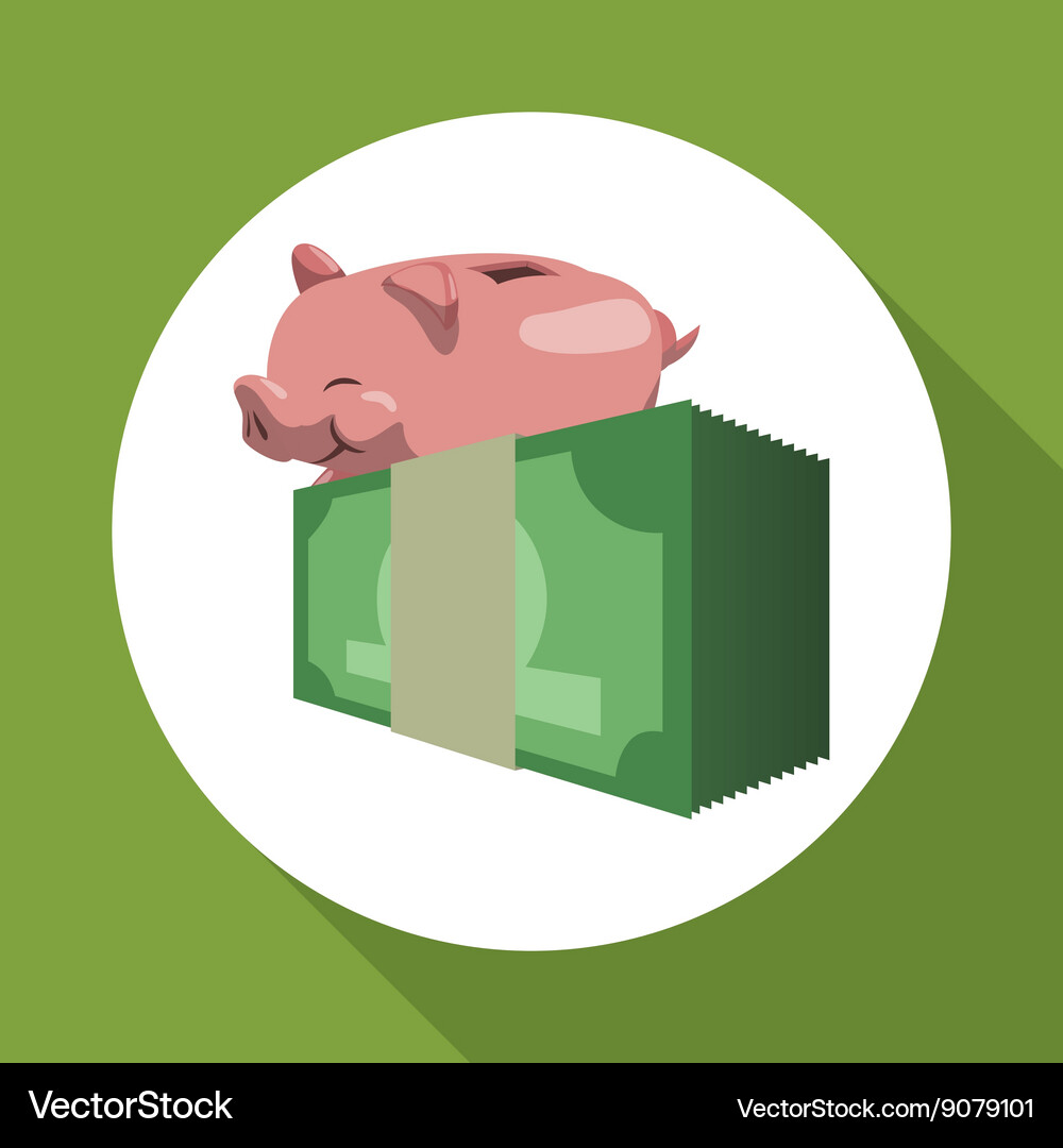 Financial item design money icon flat Royalty Free Vector