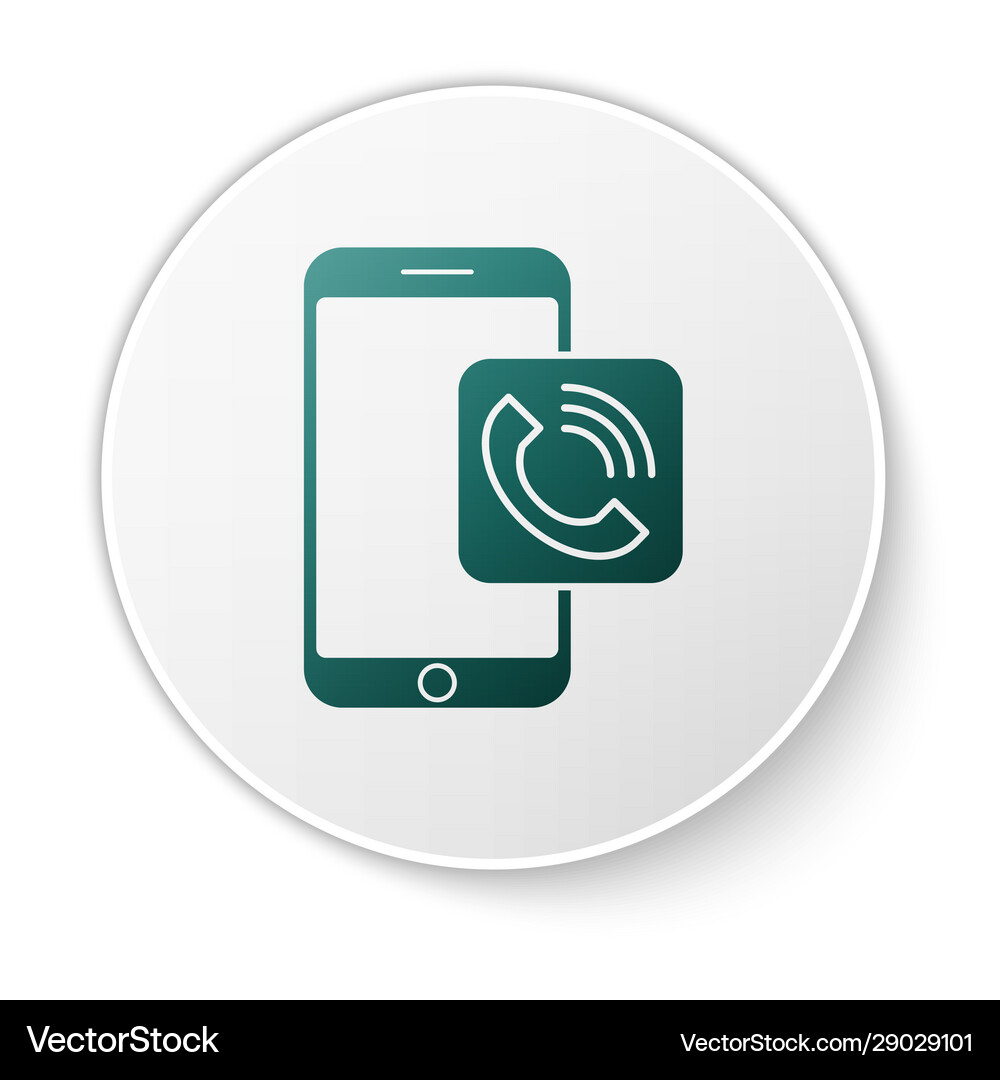 Green mobile phone call icon isolated on white Vector Image