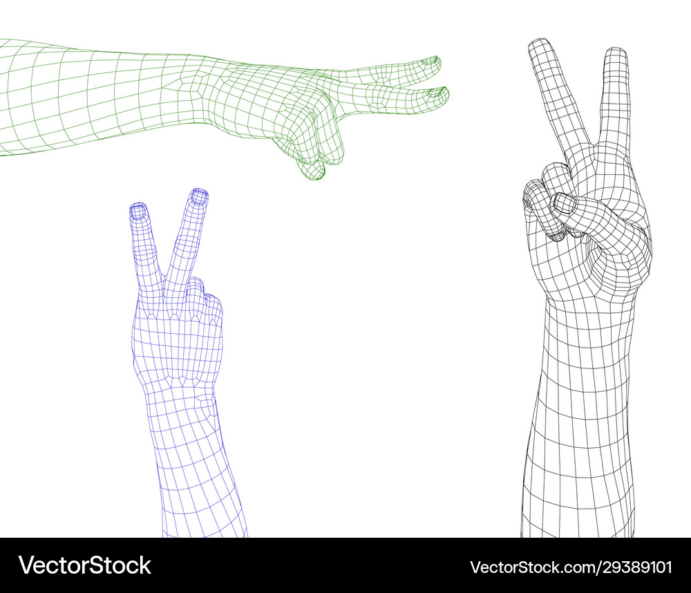 Hand gesture victory sign isolated on white Vector Image