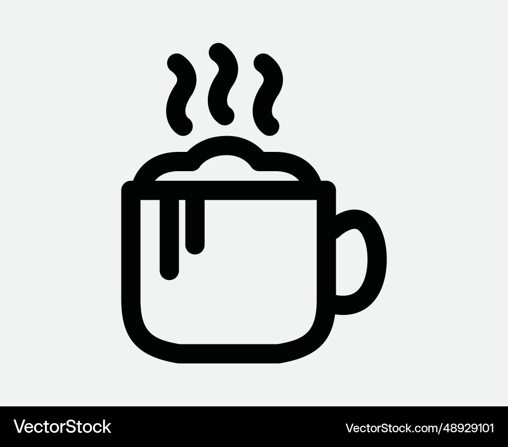 Hot beverage icon drink chocolate coffee tea cup Vector Image