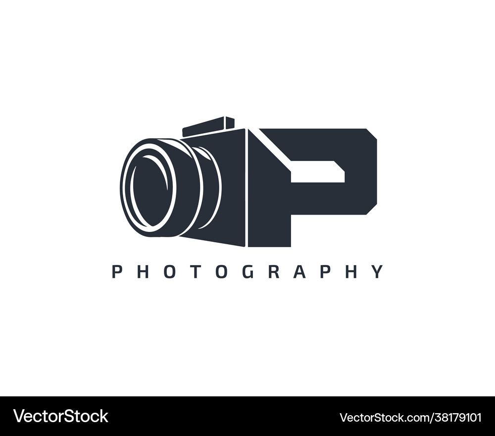 Initial letter m camera photography filmmaker Vector Image