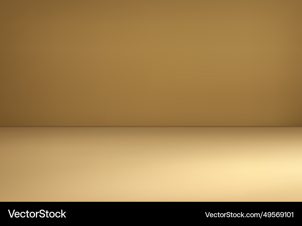 Luxury gold studio room background with spotlights