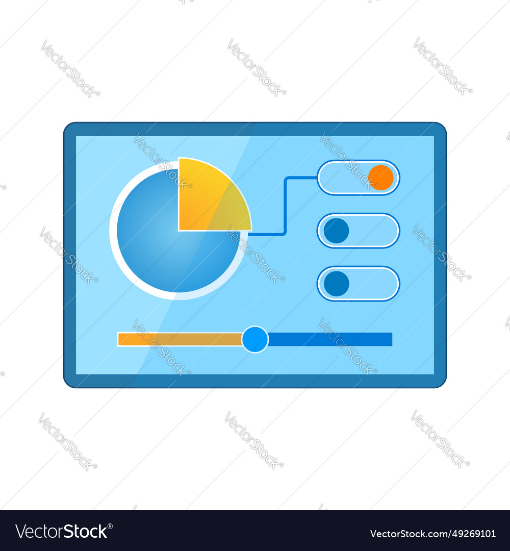 Mockup of computer program with settings and Vector Image