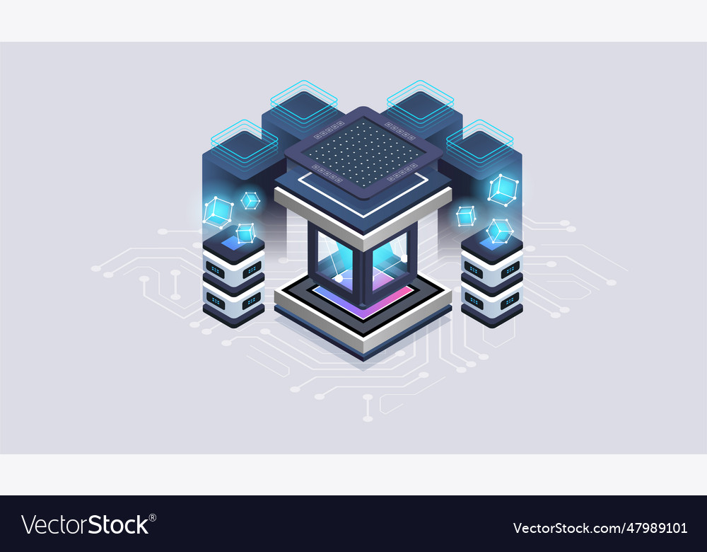 Modern flat design isometric concept of data Vector Image