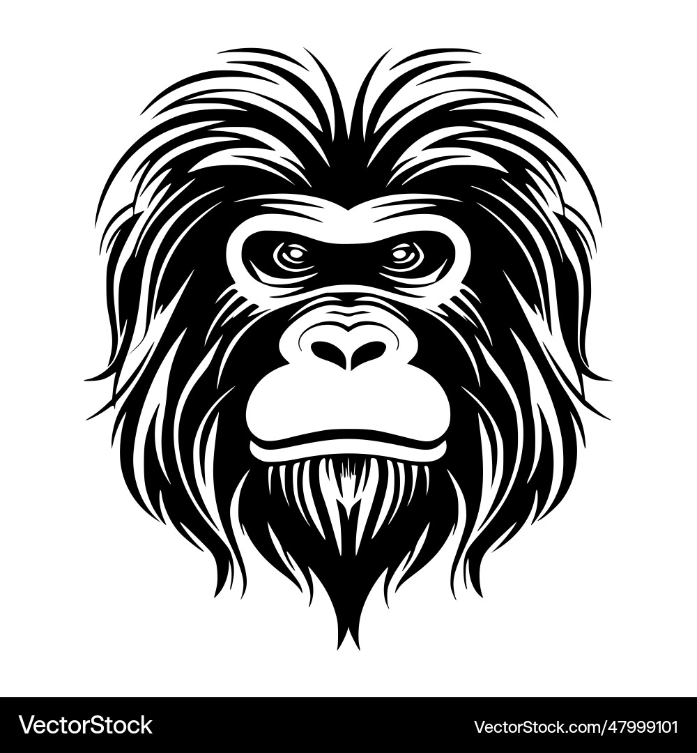 Orangutan ape animal logo Royalty Free Vector Image
