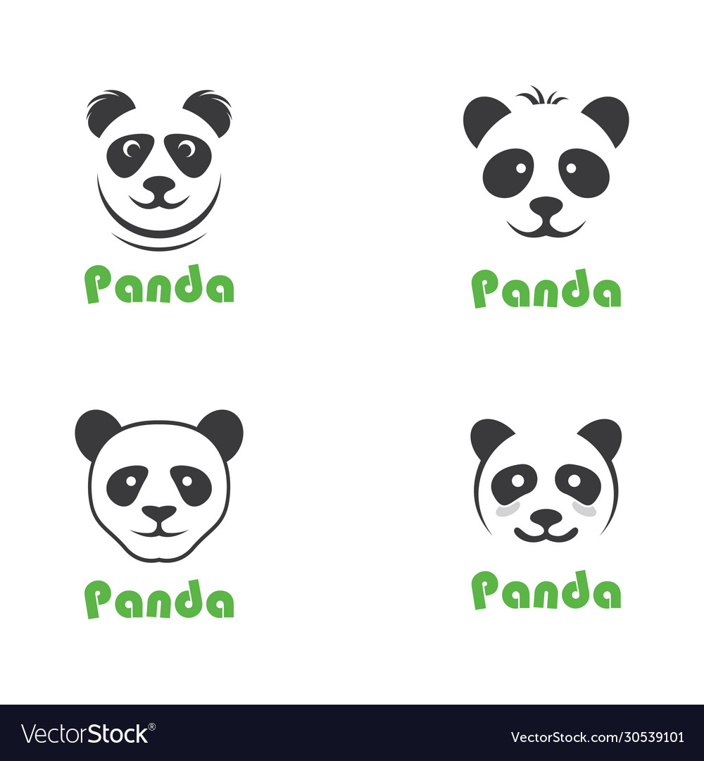 Panda logo template icon Royalty Free Vector Image