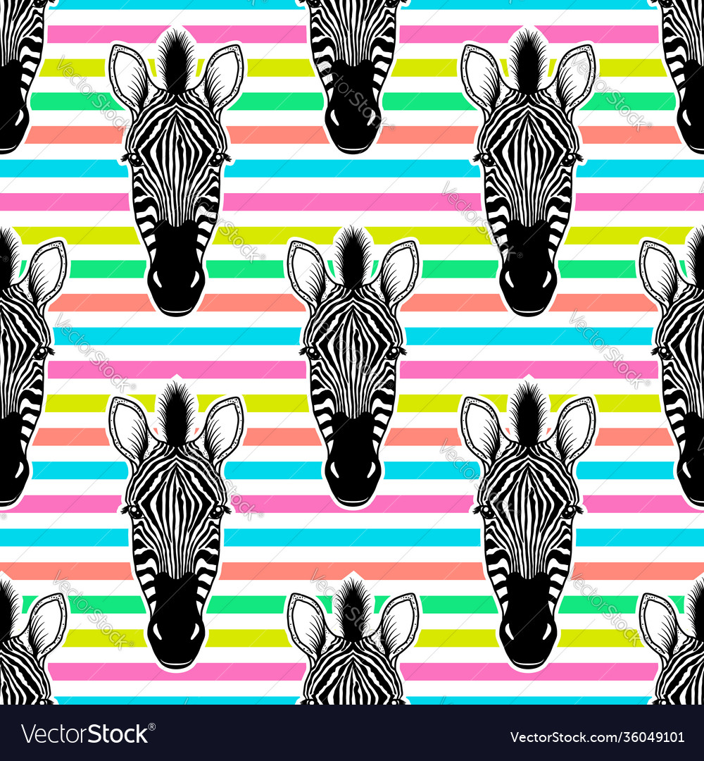 Pattern with zebra head Royalty Free Vector Image