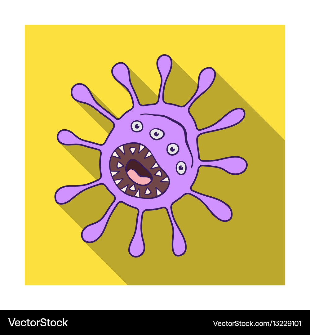Purple virus icon in flat style isolated on white Vector Image