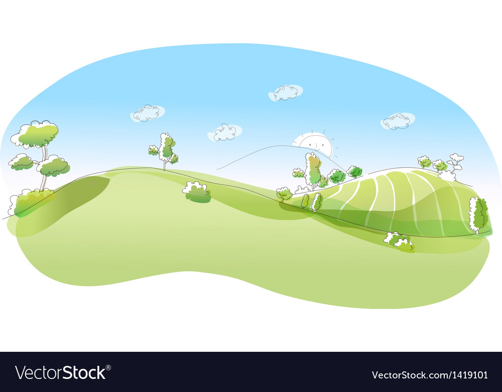 Rolling landscape Royalty Free Vector Image - VectorStock