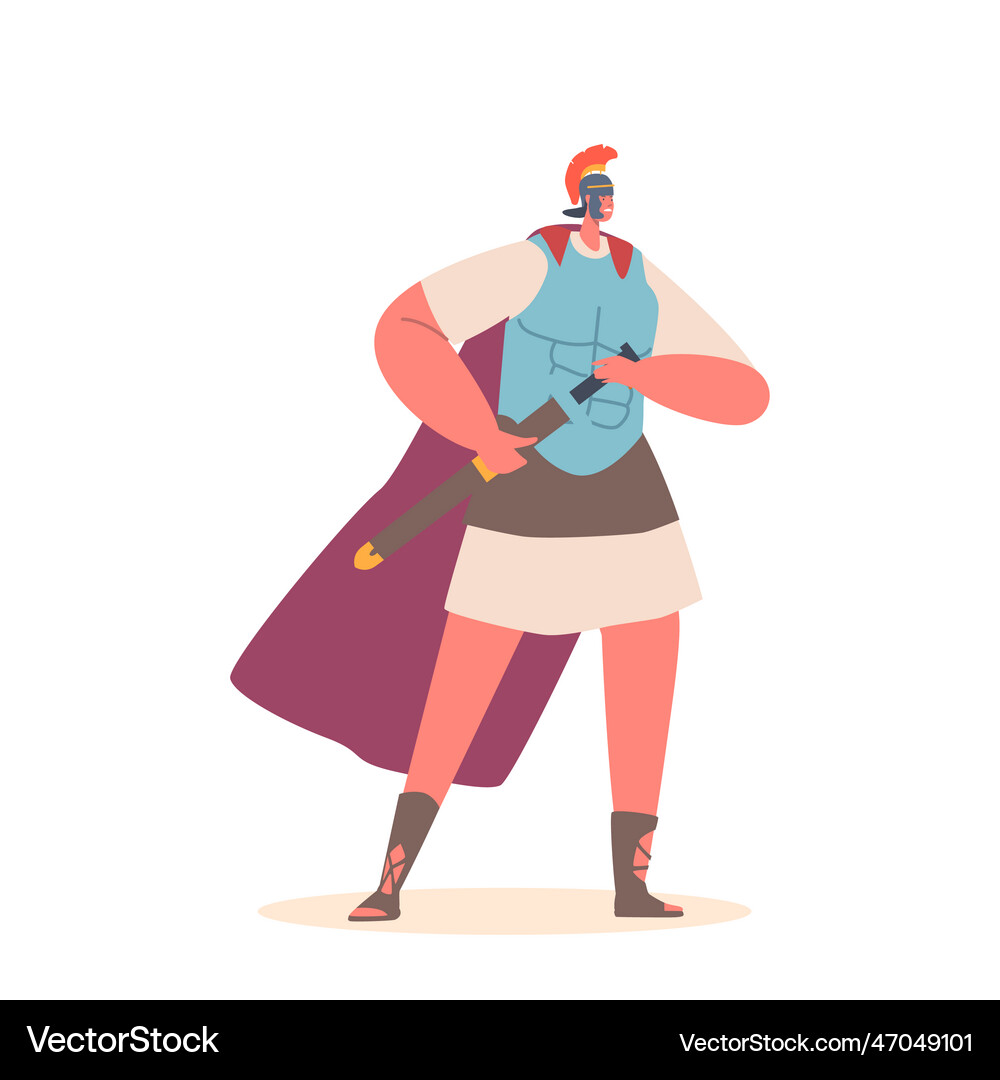 Roman soldier character trained fighter Royalty Free Vector