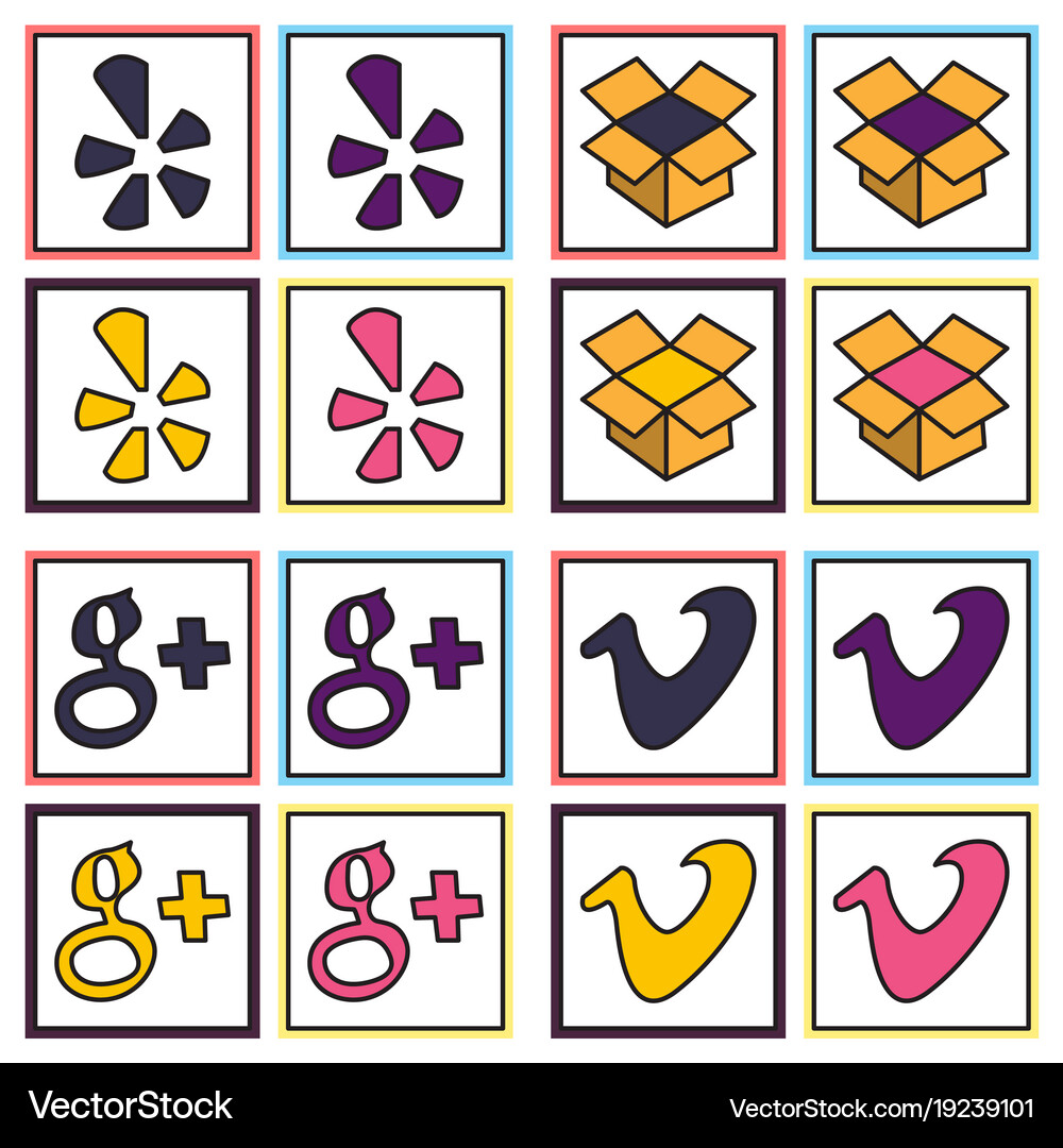 Social network symbols in speech balloons Vector Image