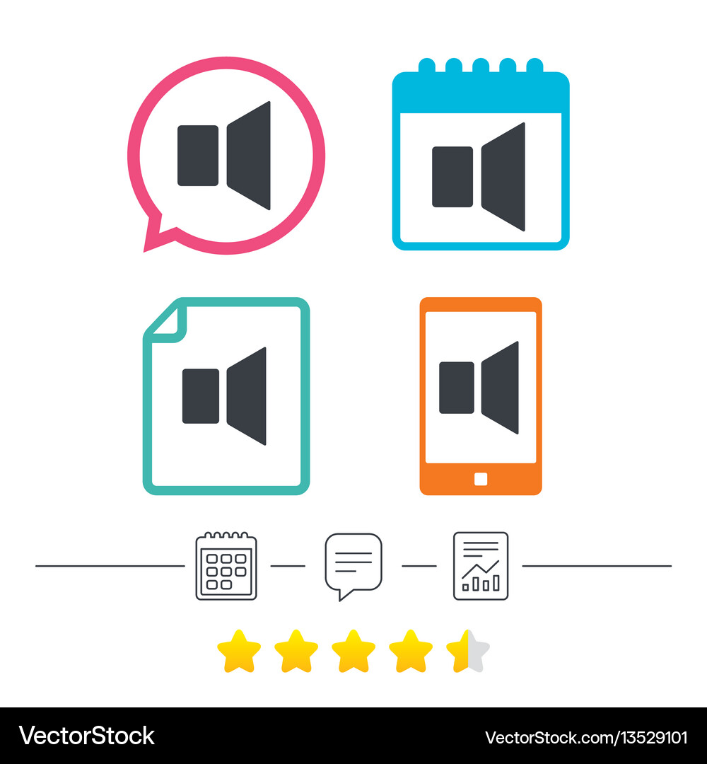 Speaker volume sign icon sound symbol Royalty Free Vector
