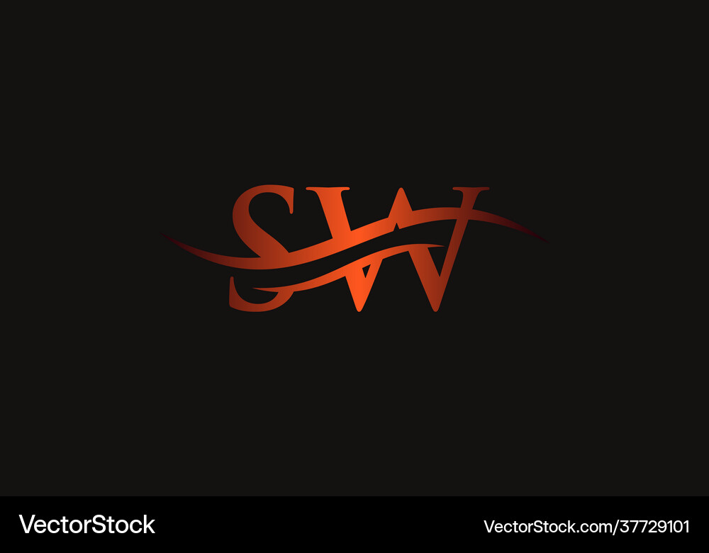 Sw letter logo initial letter business logo Vector Image