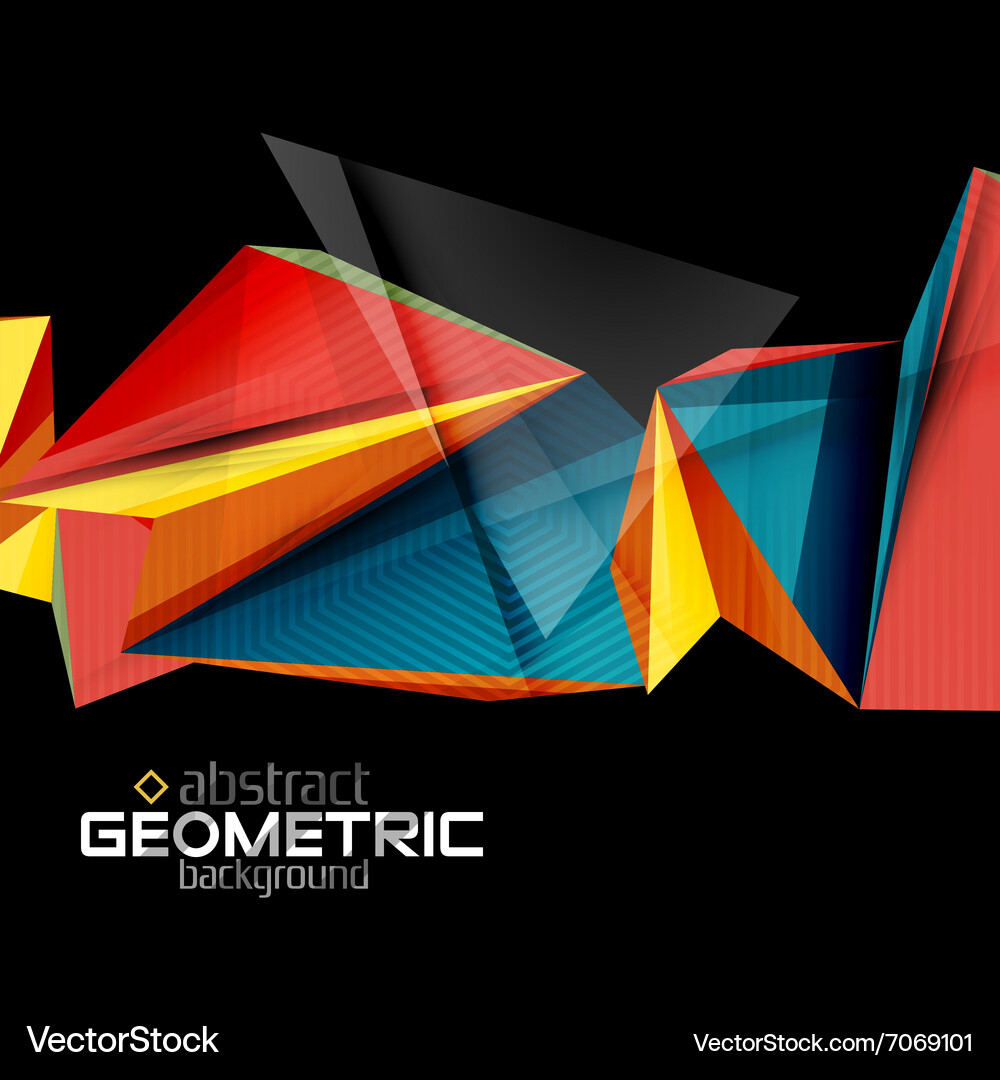 Textured paper geometric shapes on black Vector Image