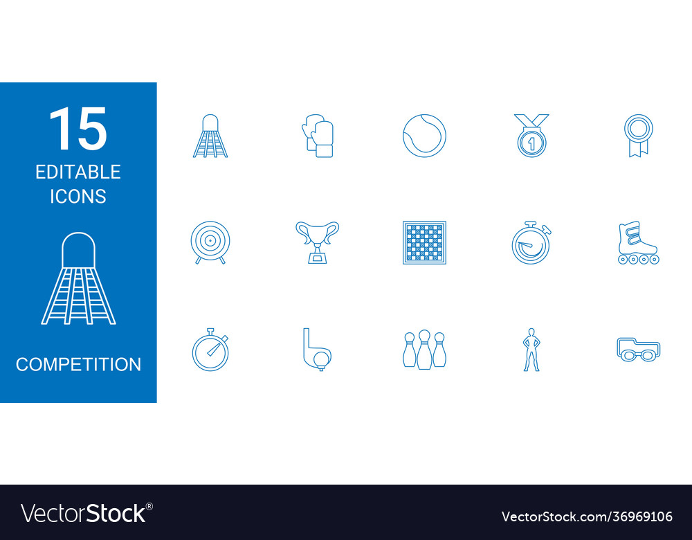 15 competition icons Royalty Free Vector Image