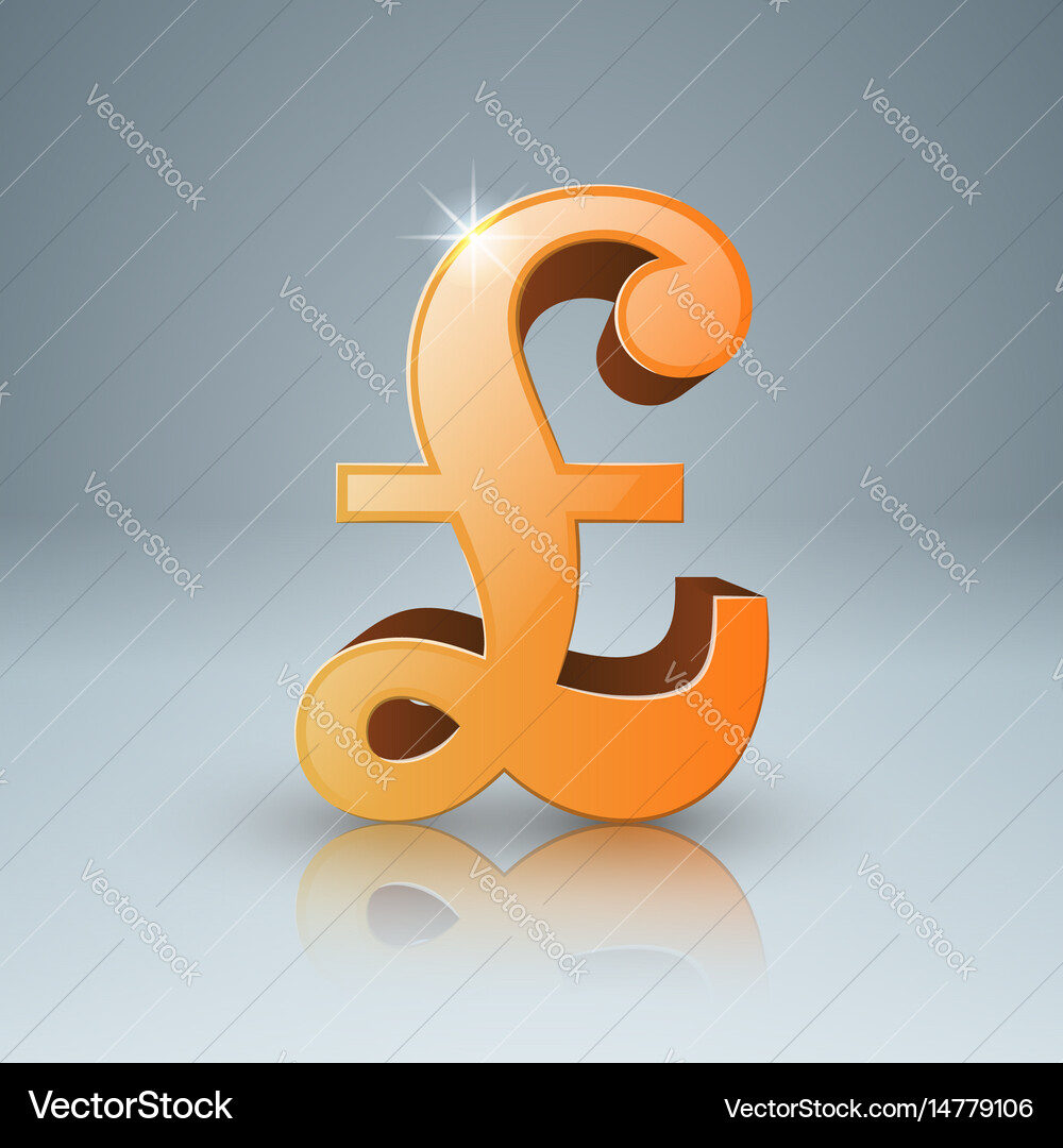 3d infographic british pound money icon Royalty Free Vector