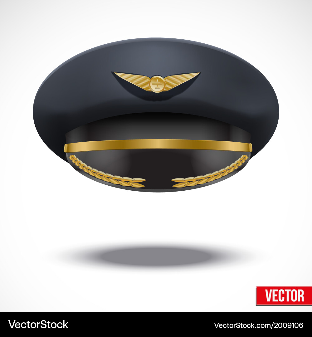 Aviator peaked cap of the pilot Royalty Free Vector Image
