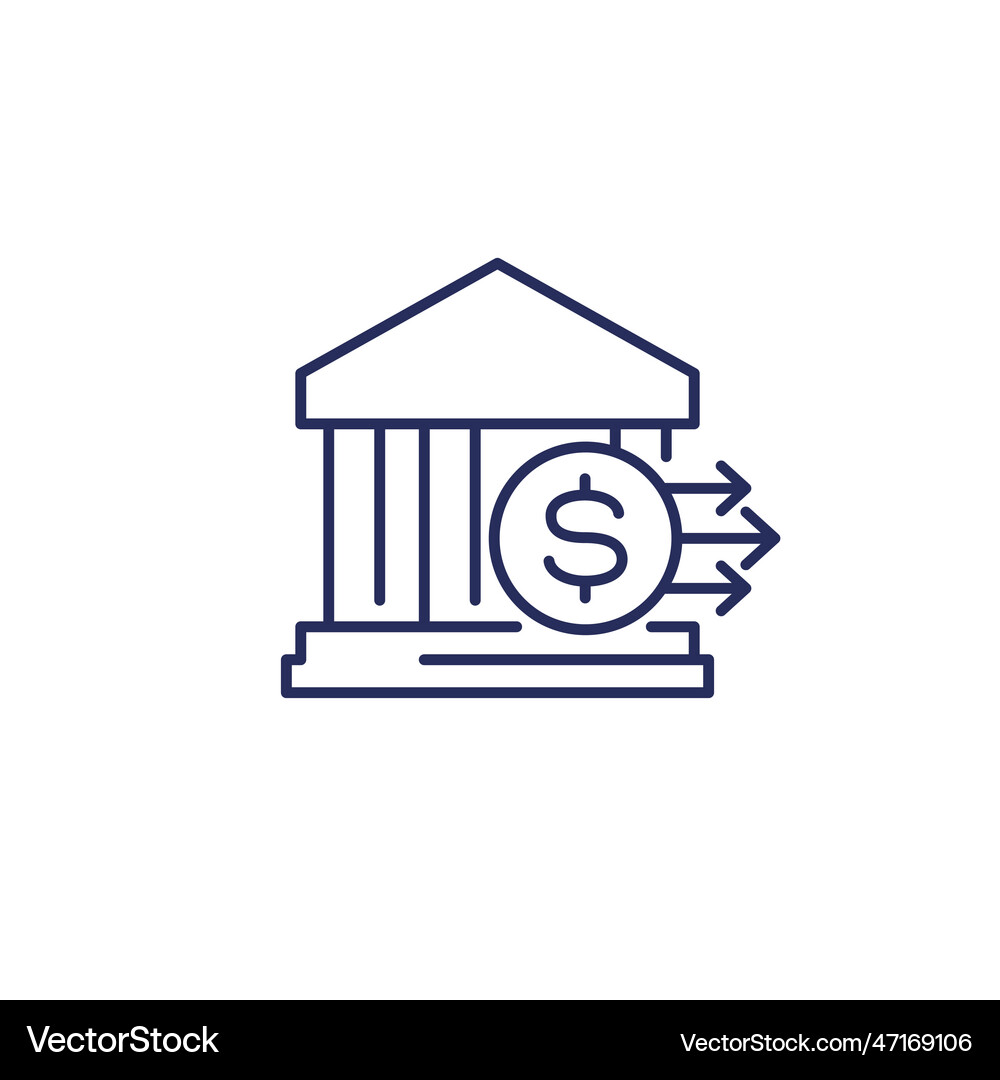 Bank deposit drain line icon Royalty Free Vector Image