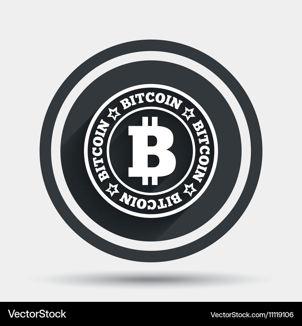 Bitcoin sign icon cryptography currency symbol Vector Image
