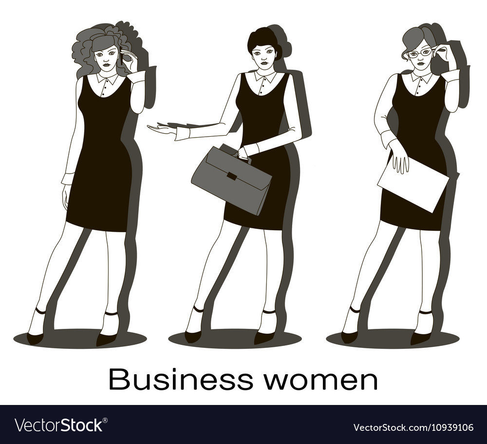 Business women set Royalty Free Vector Image - VectorStock