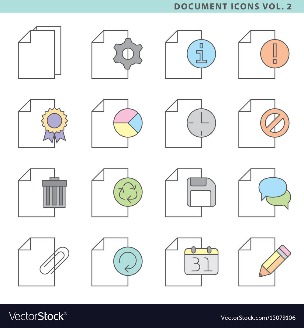 Document icons vol 2 Royalty Free Vector Image