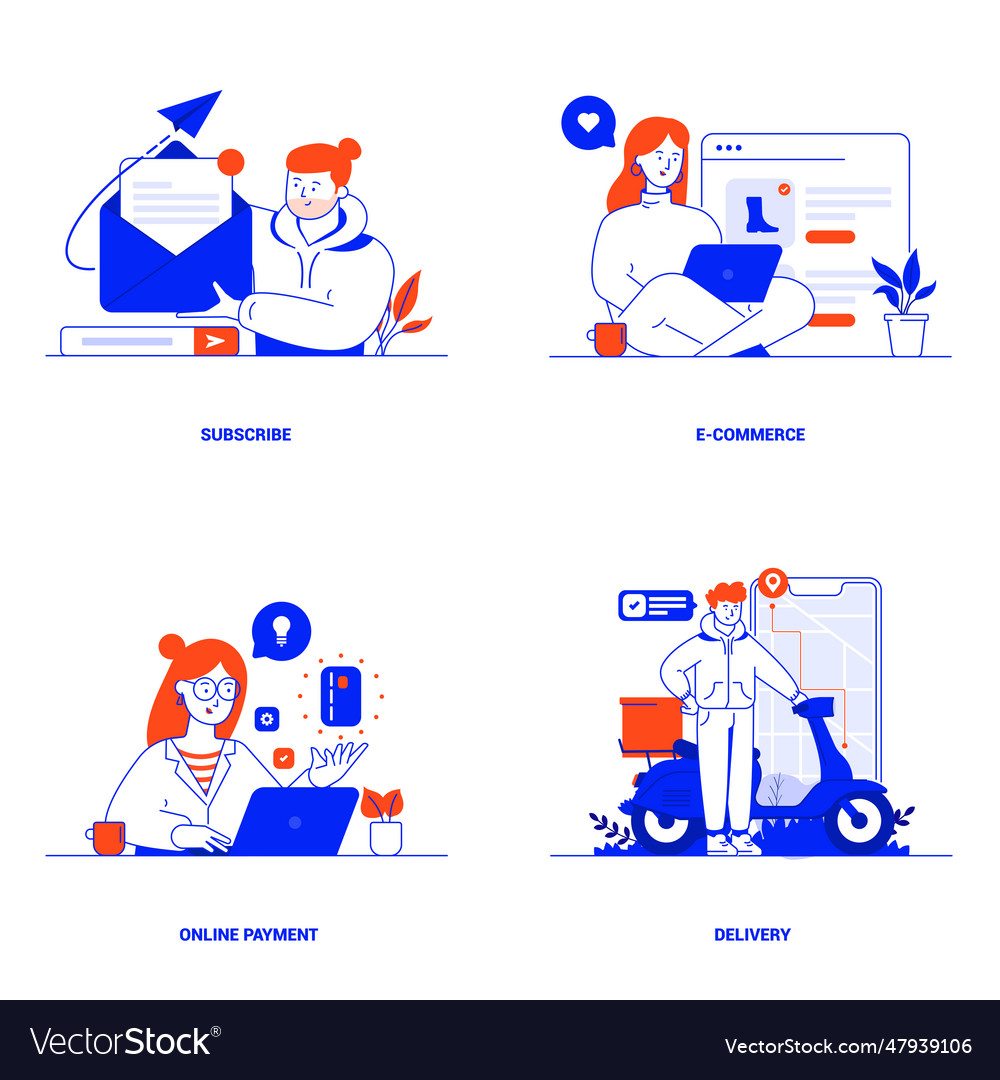 Flat modern design 4 Royalty Free Vector Image