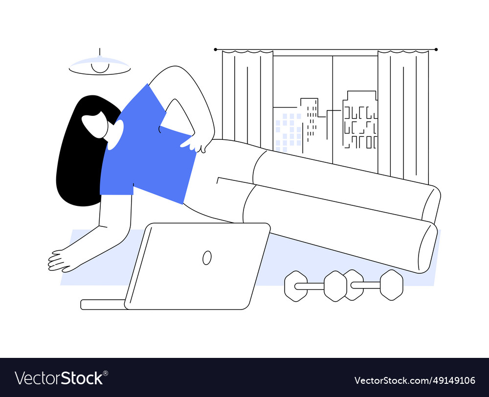 Home fitness isolated cartoon Royalty Free Vector Image