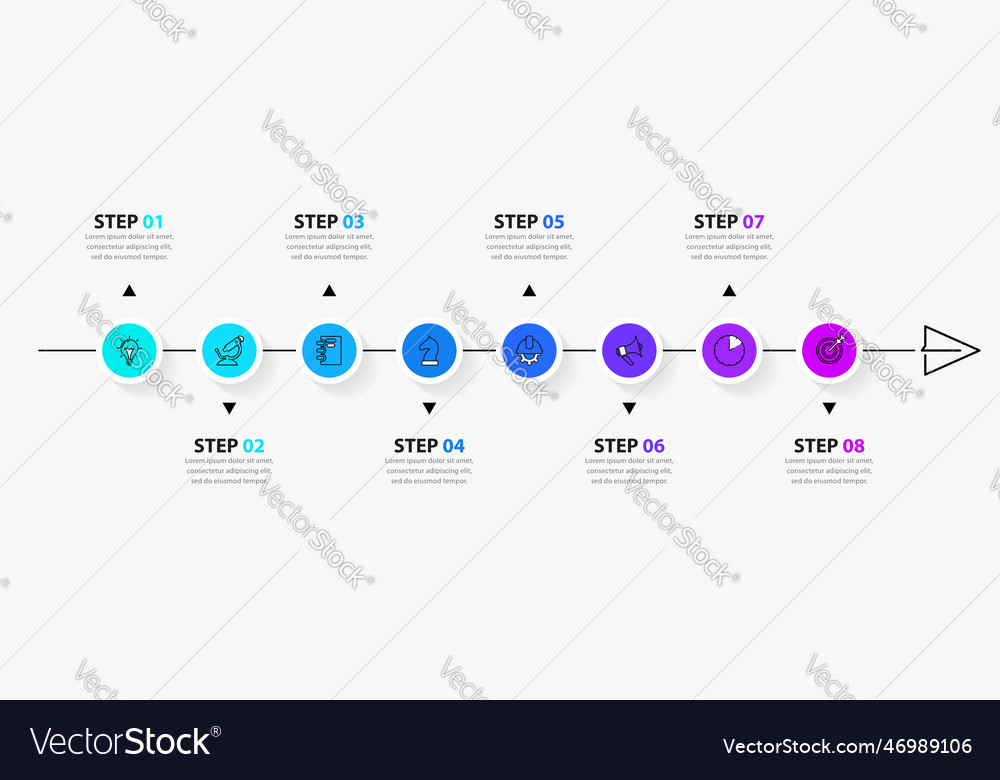 Timeline Infographic Horizontal Horizontal Timeline Vector Art, Icons,