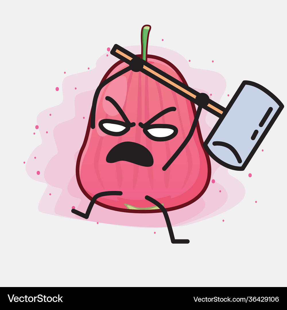 Java apple fruit cute character with simple face Vector Image