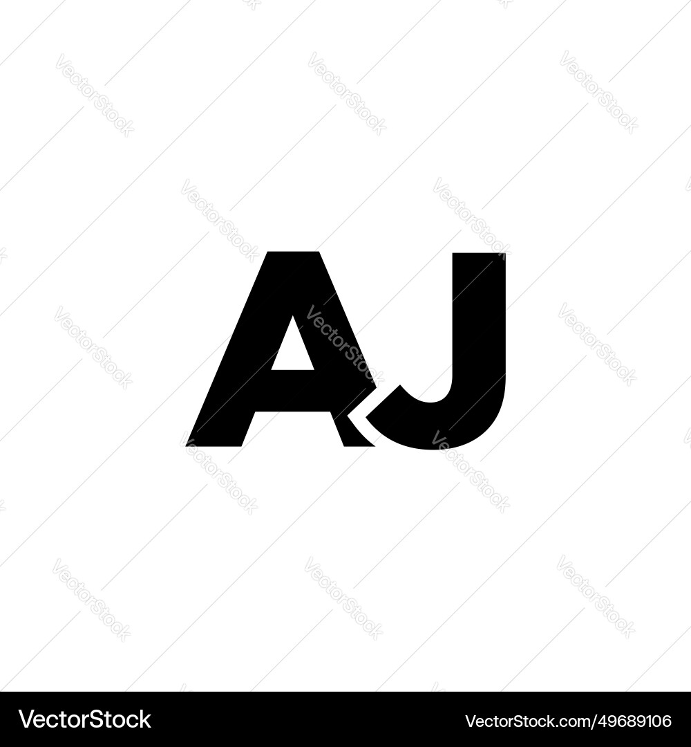 Letter a and j aj logo design template minimal Vector Image
