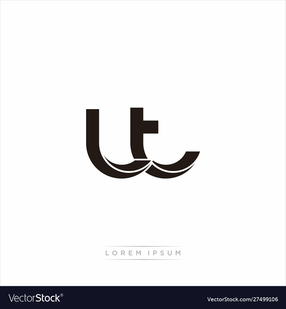 Lt initial letter split lowercase modern monogram Vector Image