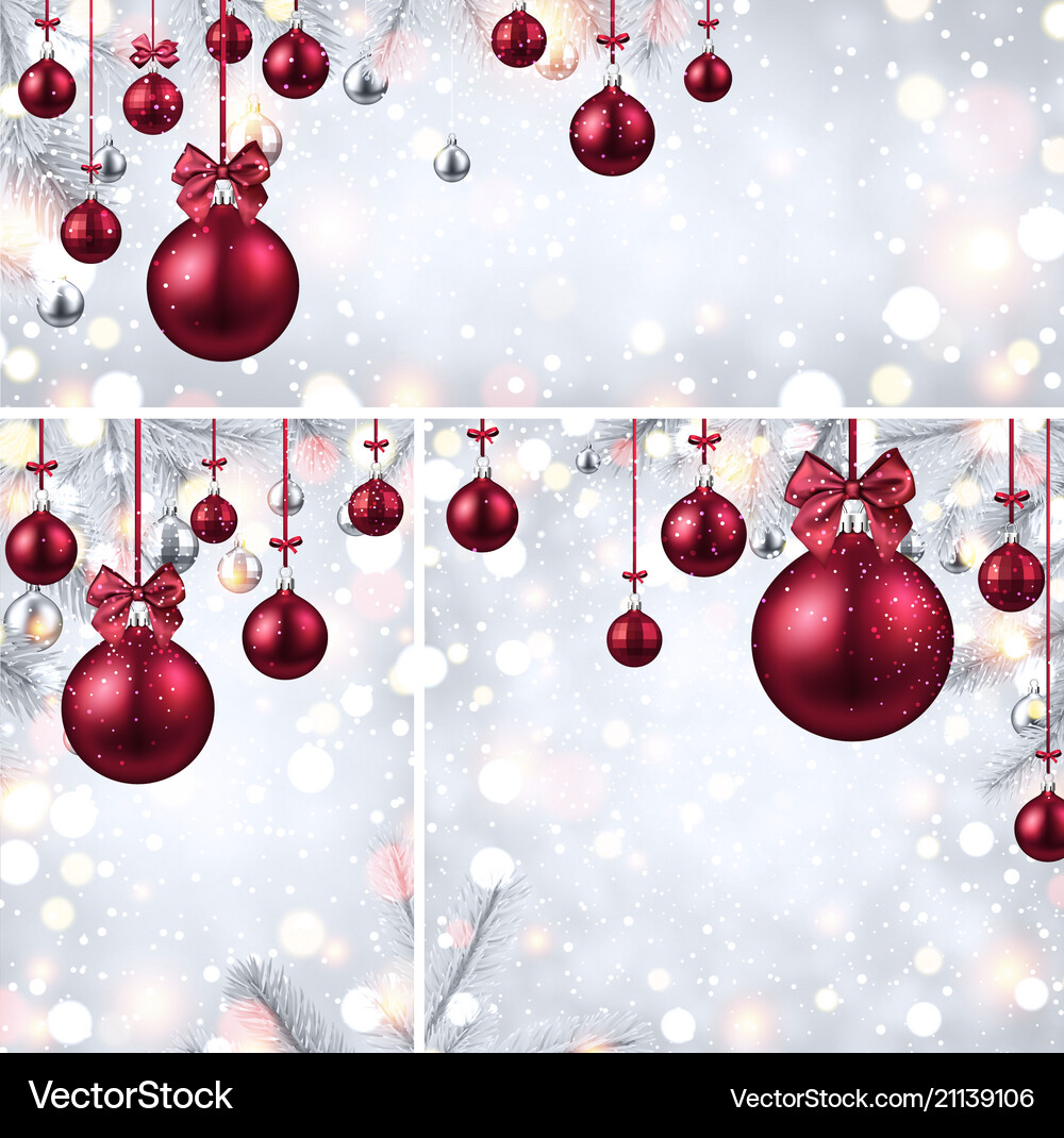 New Year Backgrounds with Festive Balls Royalty Free Vector