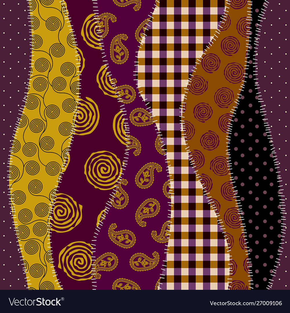 Patchwork textile pattern seamless quilting Vector Image