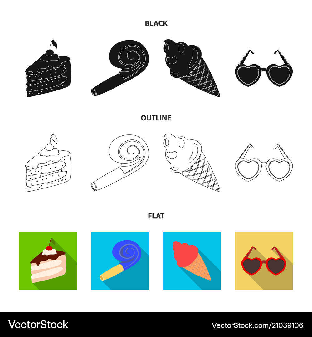 Refreshments and other accessories at the party Vector Image