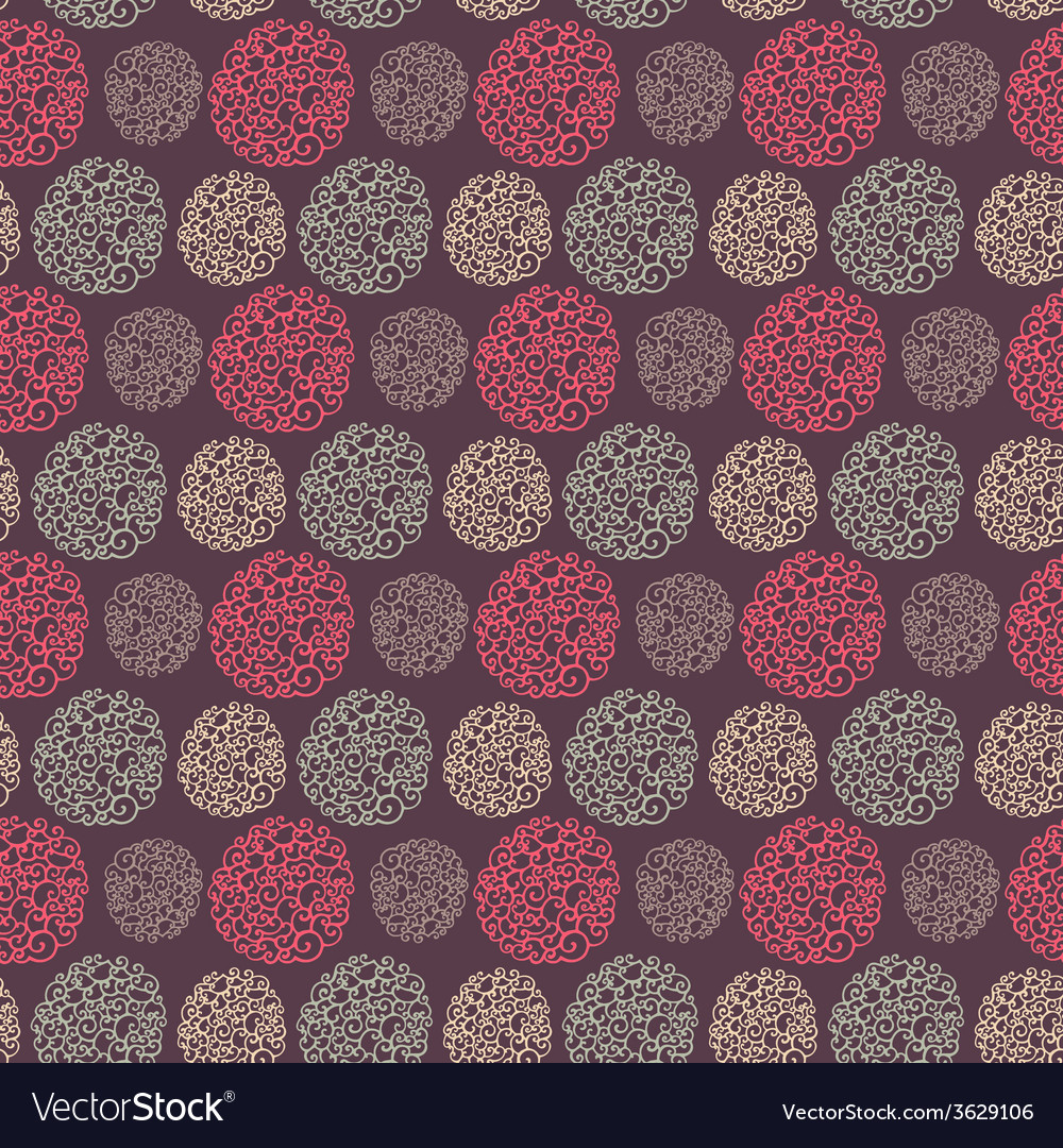 Seamless pattern with round doodle elements Vector Image