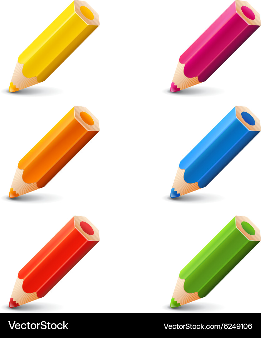 Set of color pencils Royalty Free Vector Image