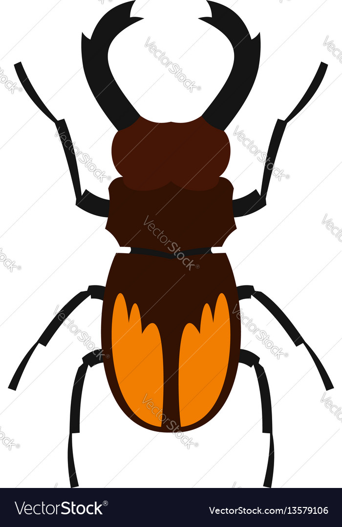 Stag beetle icon flat style Royalty Free Vector Image