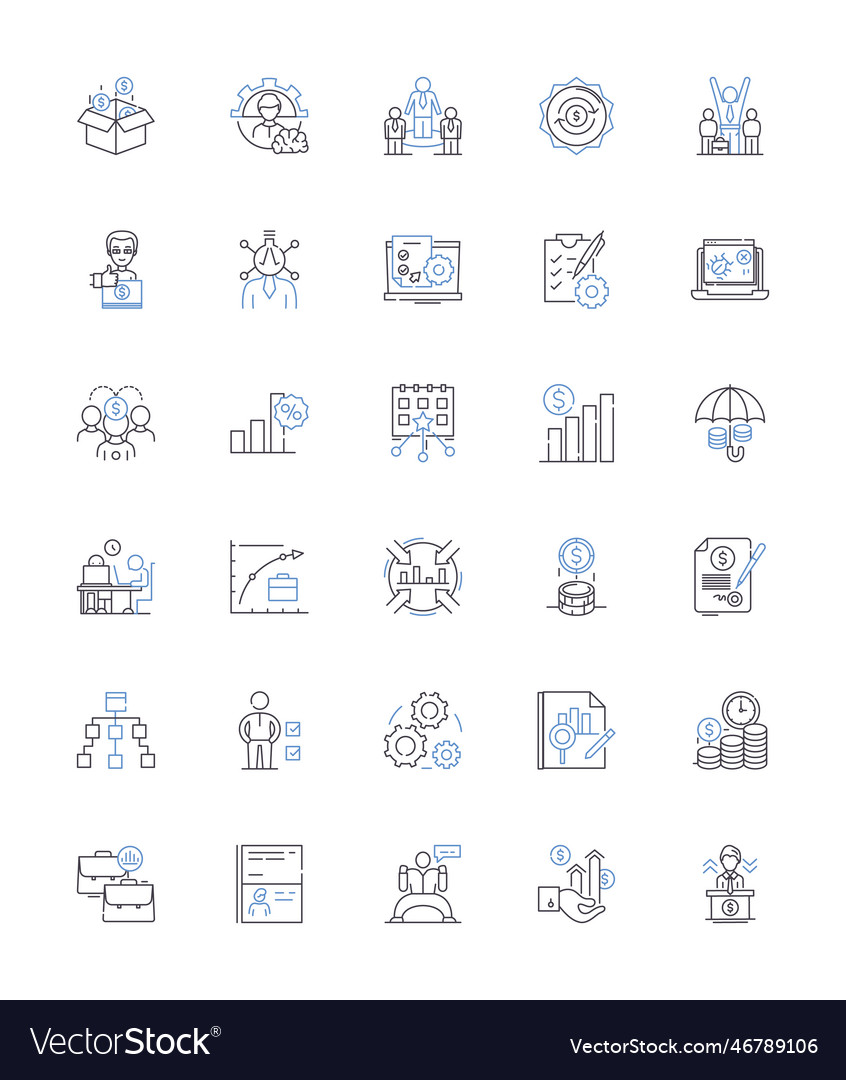 Technological advancement line icons collection Vector Image