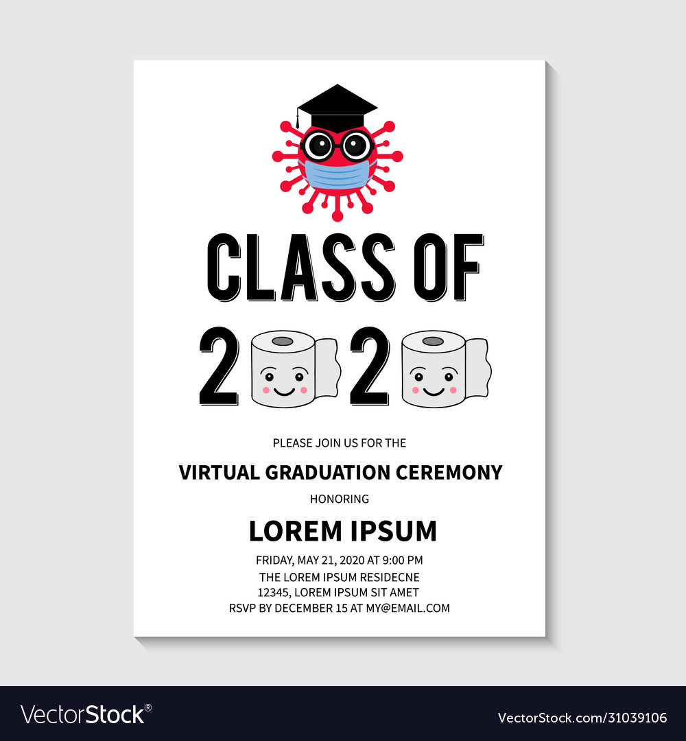 Virtual graduation ceremony class 2020 Royalty Free Vector