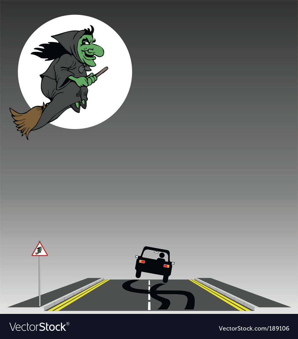 Witch crossing Royalty Free Vector Image - VectorStock